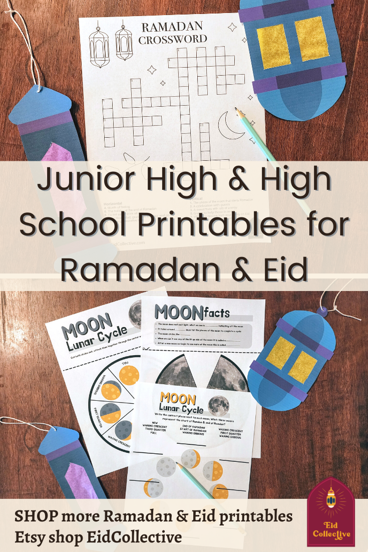 Junior High/Middle School & High School Printables for Ramadan & Eid ...